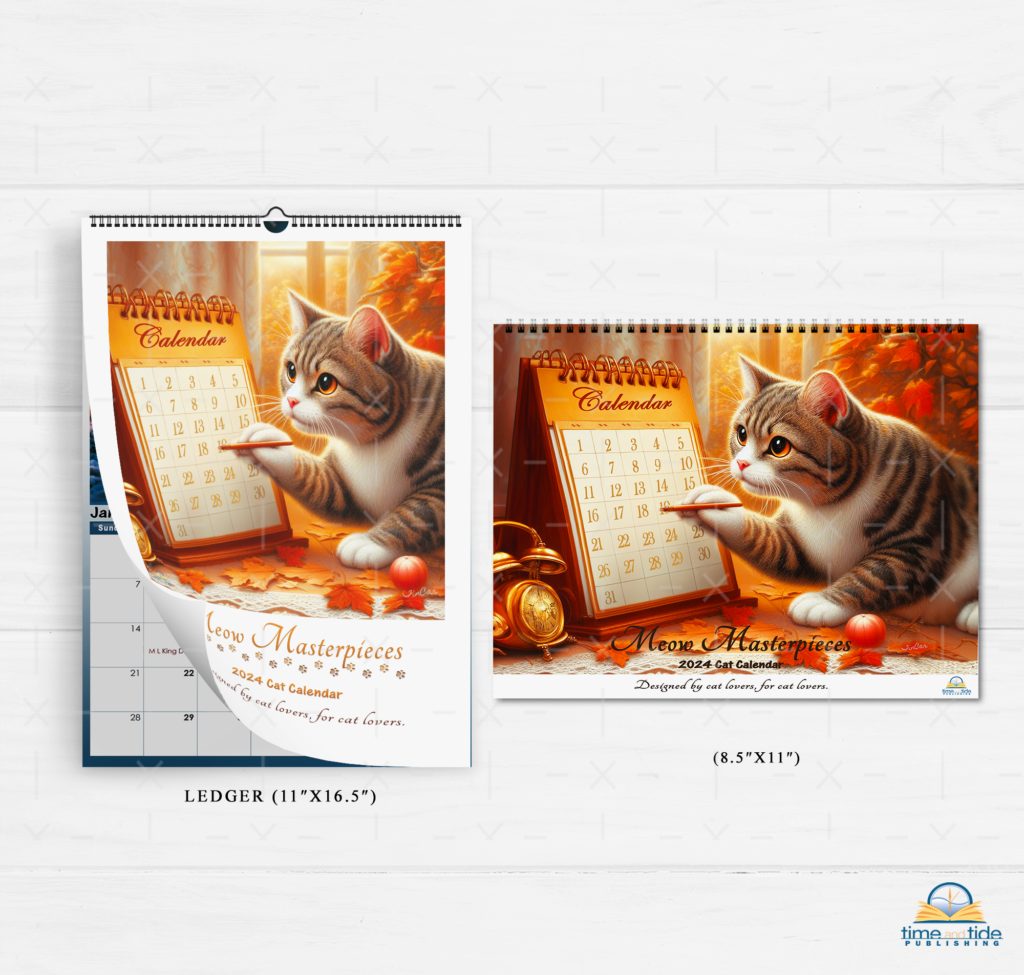 Meow Masterpiece – Purr-fectly Unique Wall Cat Calendar 8.5 x 11